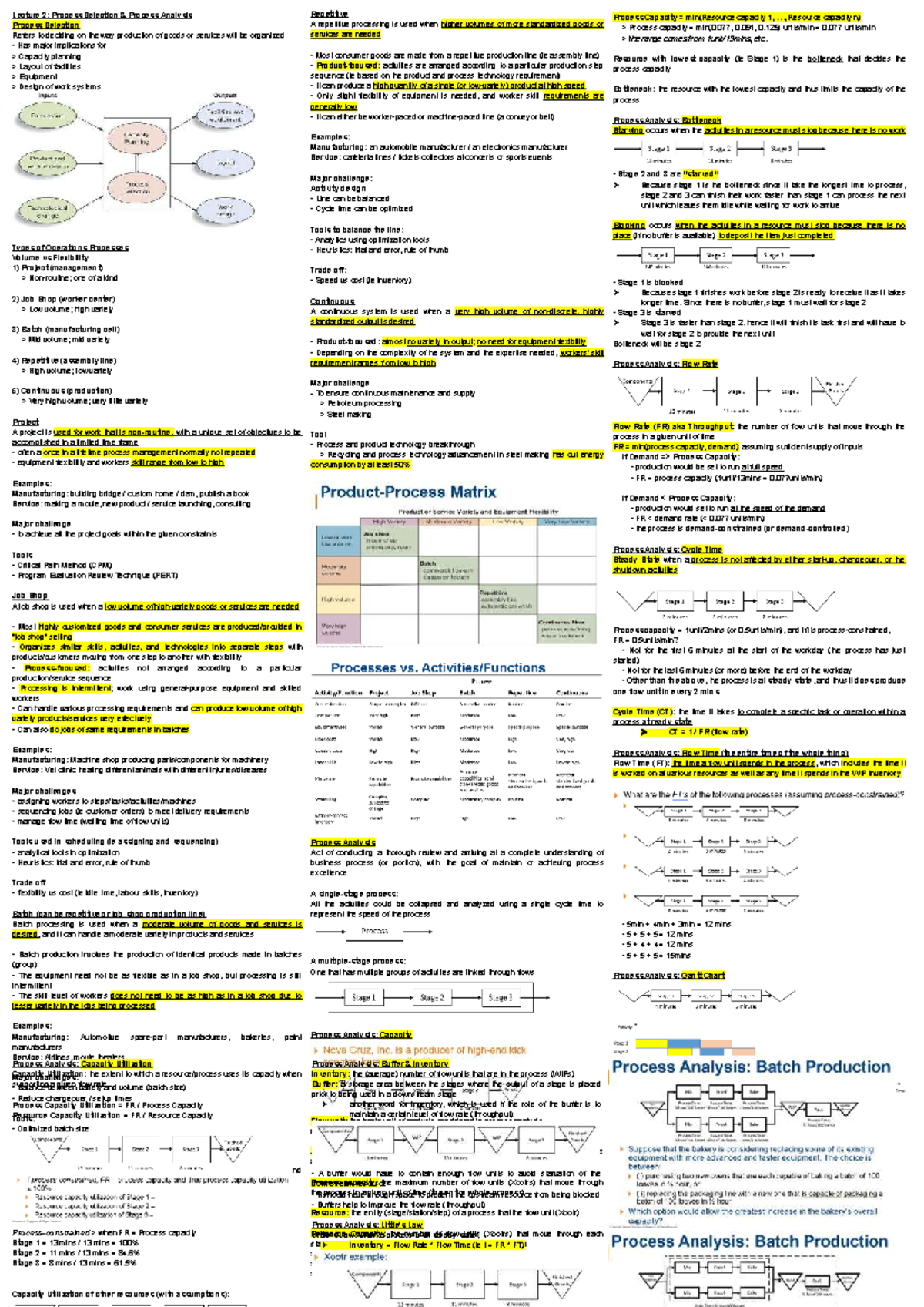Lecture 2: Process Selection and Analysis in Operations Management ...