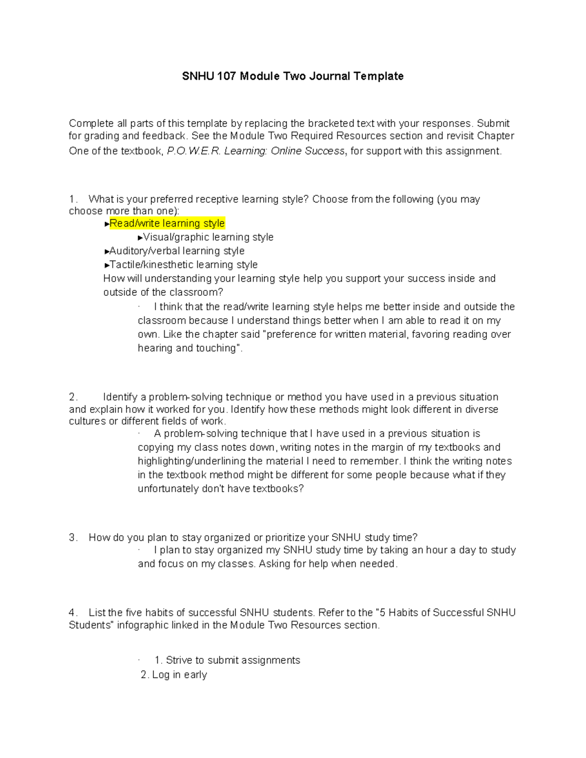2-2 Journal assignment. - SNHU 107 Module Two Journal Template Complete ...