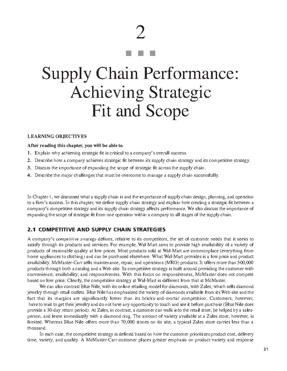 Supply Chain Management (SCM) Chapter 2: Strategic Fit and Performance - Studocu