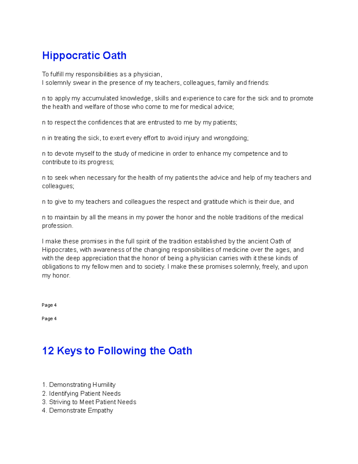 Hippocratic Oath and Its Key Principles for Medical Ethics and Practice ...
