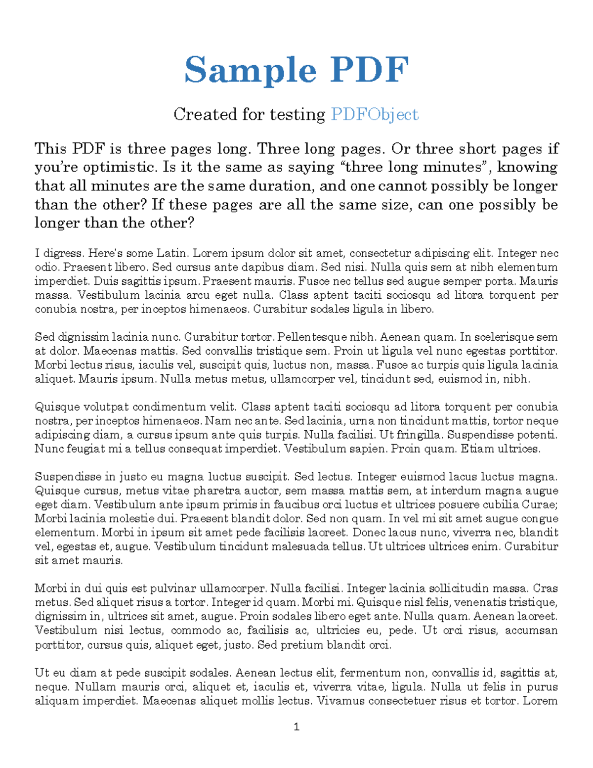 Sample PDF Document for Testing PDFObject - 3 Pages Long - Studocu