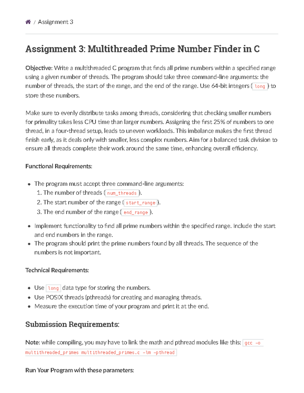 Assignment 3 - Multithreaded Prime Number Finder in C - Studocu