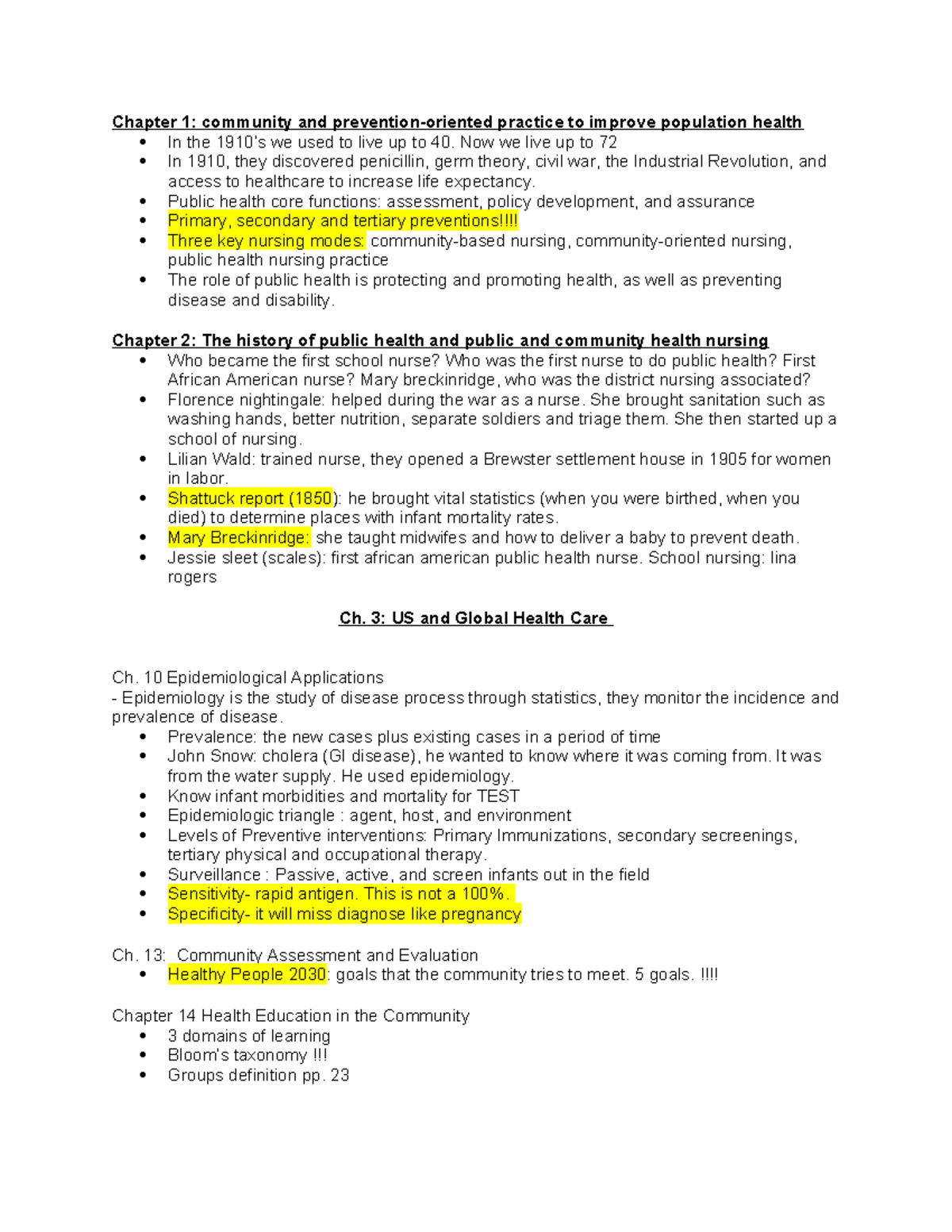 Community notes: improving population health and public health nursing ...