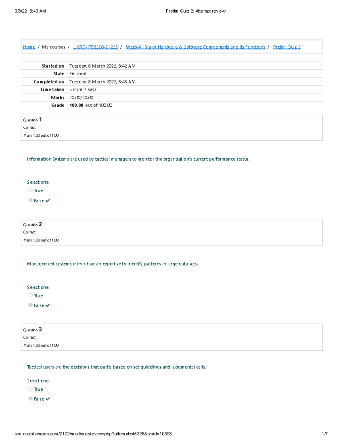 Information management Prelim Quiz 2b - Studocu
