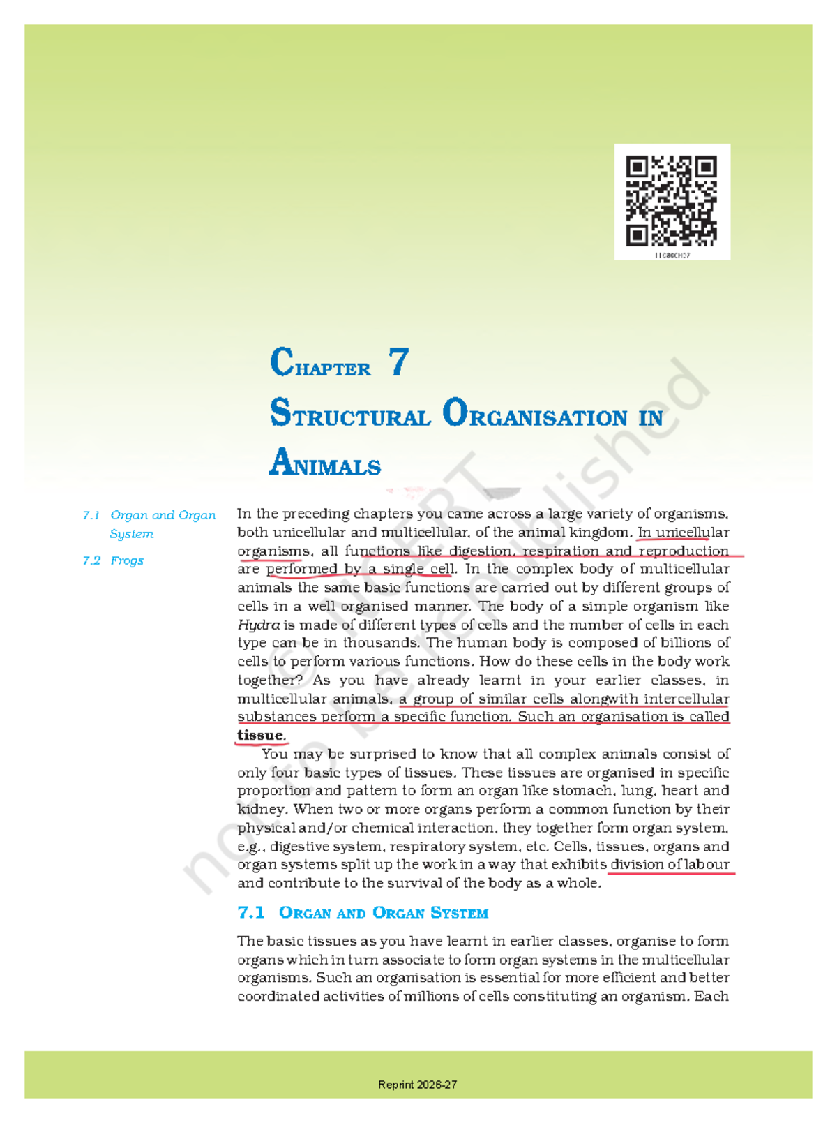 Chapter 7: Structural Organisation in Animals (Kebo107) - Studocu