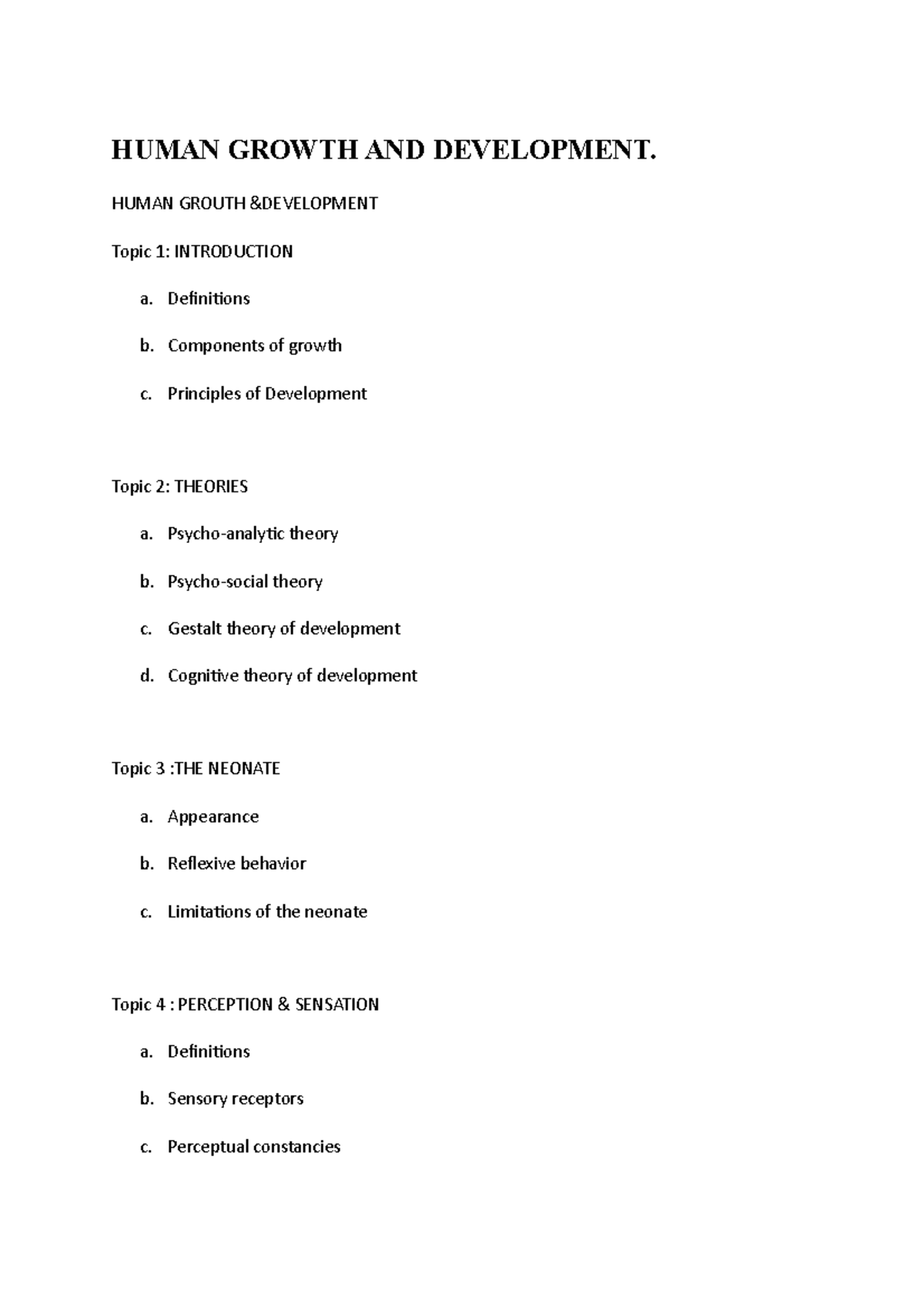 Human Growth & Development Notes - OTI Overview and Theories - Studocu