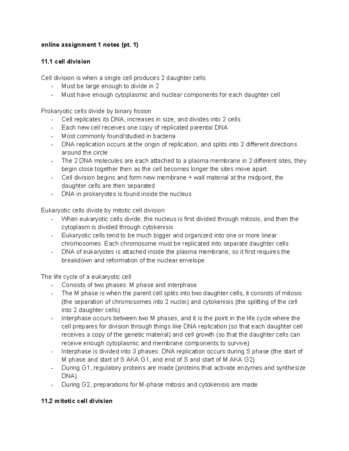 Online assignment 1 notes - online assignment 1 notes (pt. 1) 11 cell ...