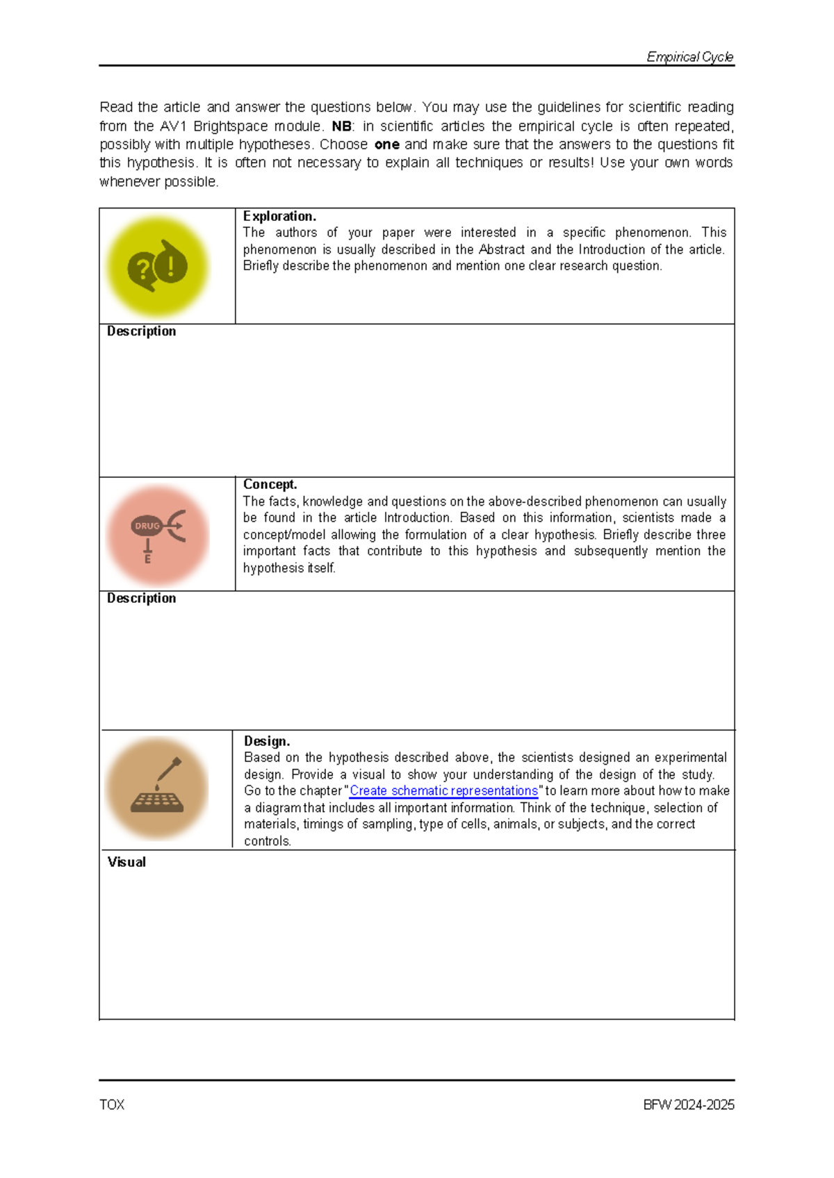 2425 TOX Empirical Cycle Analysis & Study Guide - Studeersnel