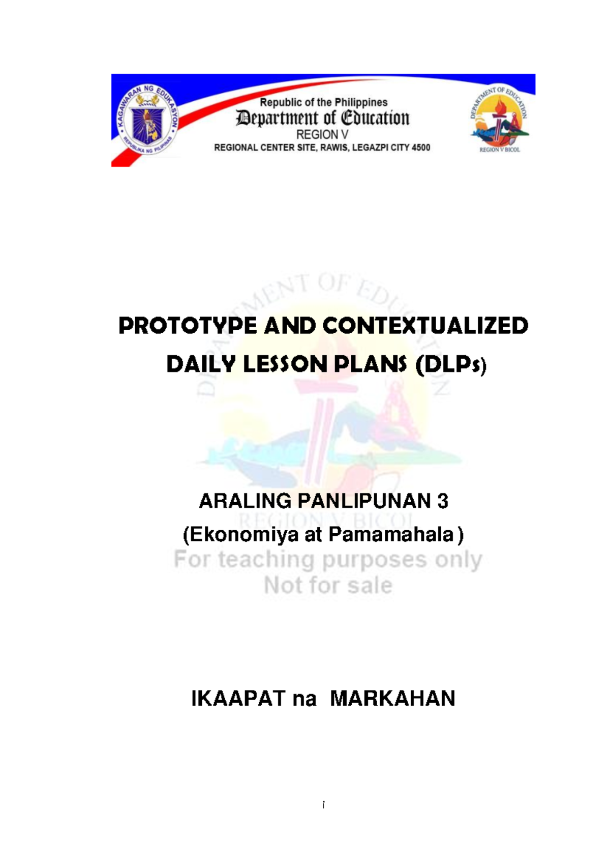 AP3 DLP - Fourth Quarter Daily Lesson Plans in Araling Panlipunan 3 ...
