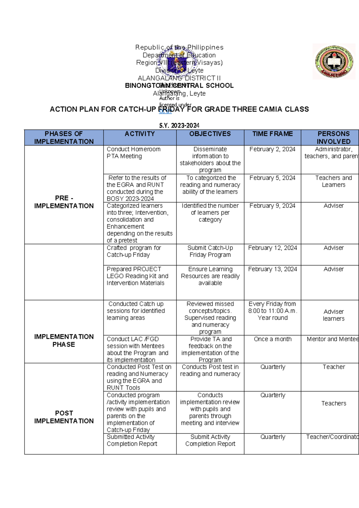 Action plan catch up friday - This Photo by Unknown Author is licensed ...