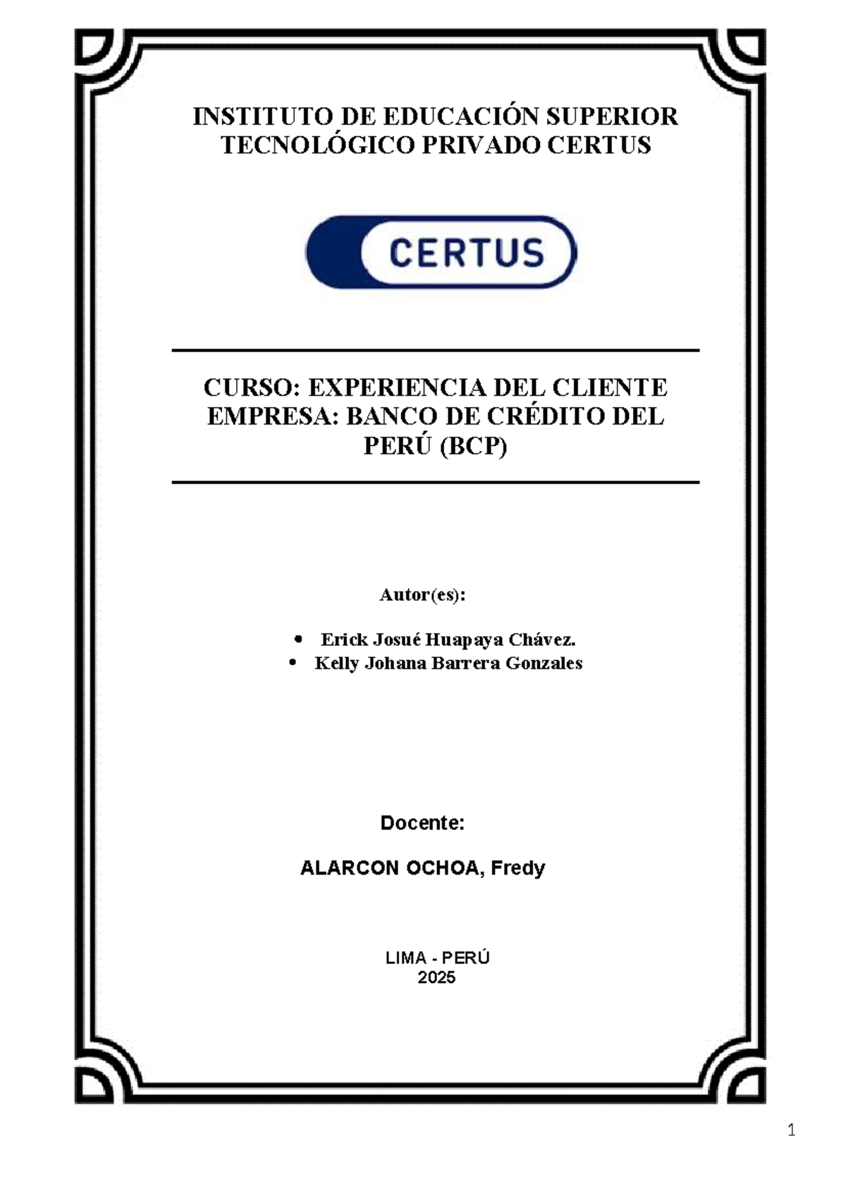 Caratula Certus kelly - kkk - INSTITUTO DE EDUCACIÓN SUPERIOR ...