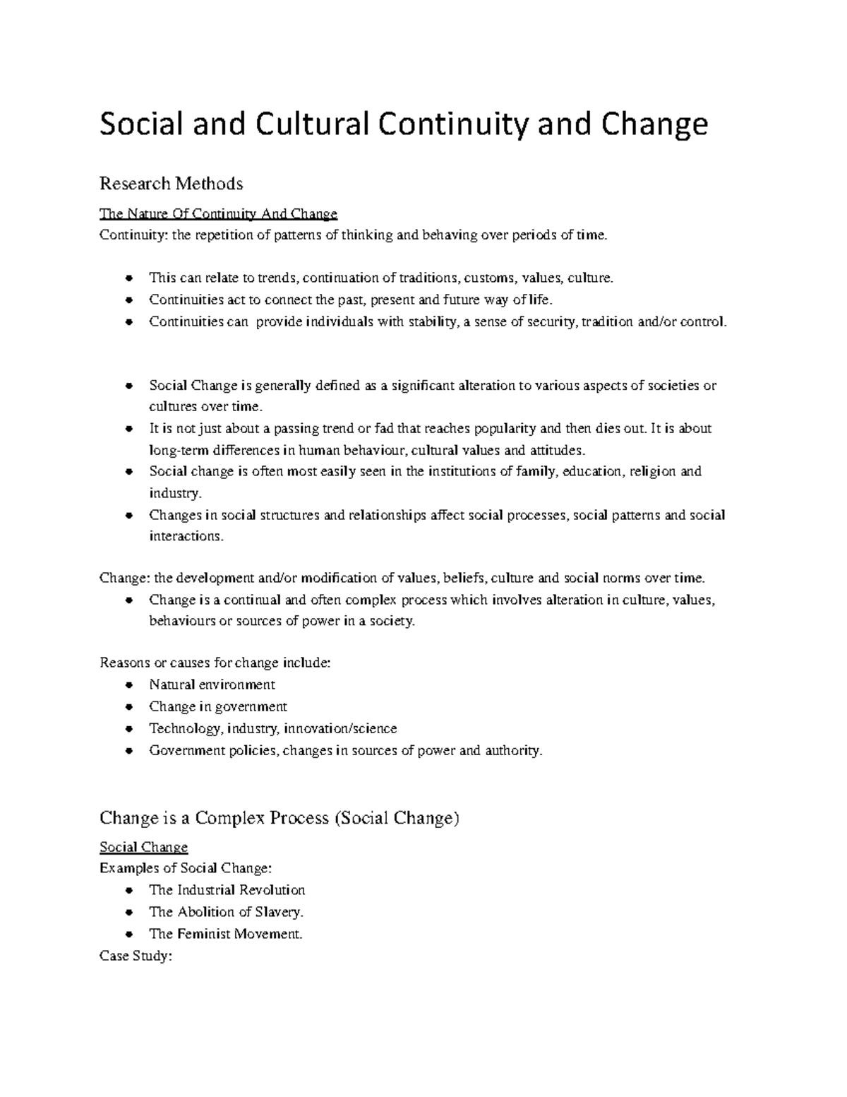 HSC Society and Culture: Social Change and Continuity Research Methods ...
