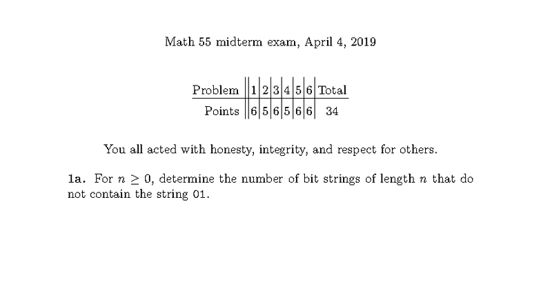 Math 55 Midterm Exam Practice - April 4, 2019 - Studocu