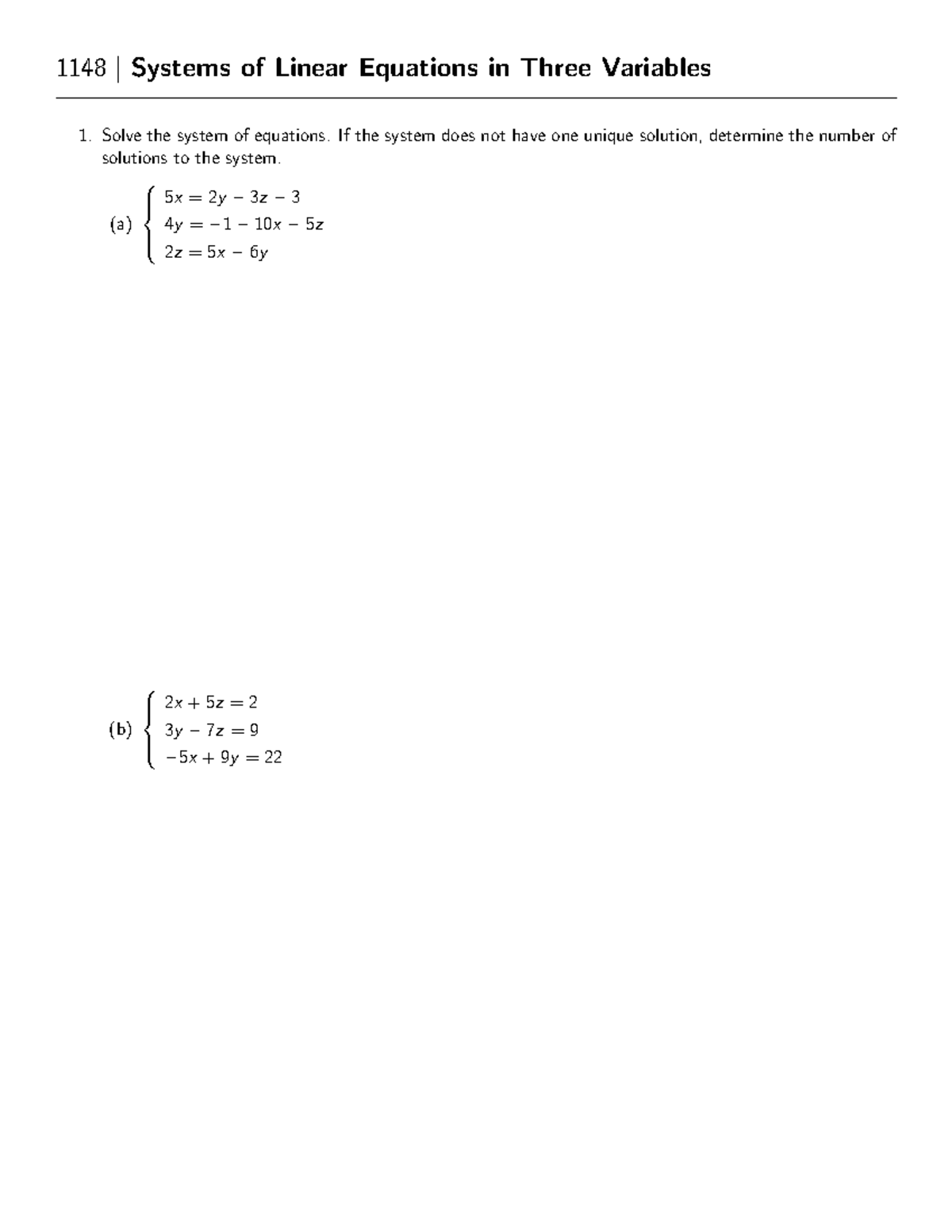 Math 101: Systems of Linear Equations and Applications Exercises - Studocu