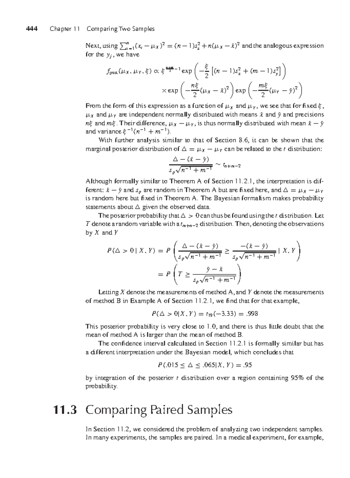 Chapter 11: Comparing Two Samples in Bayesian Analysis (MATH 231) - Studocu