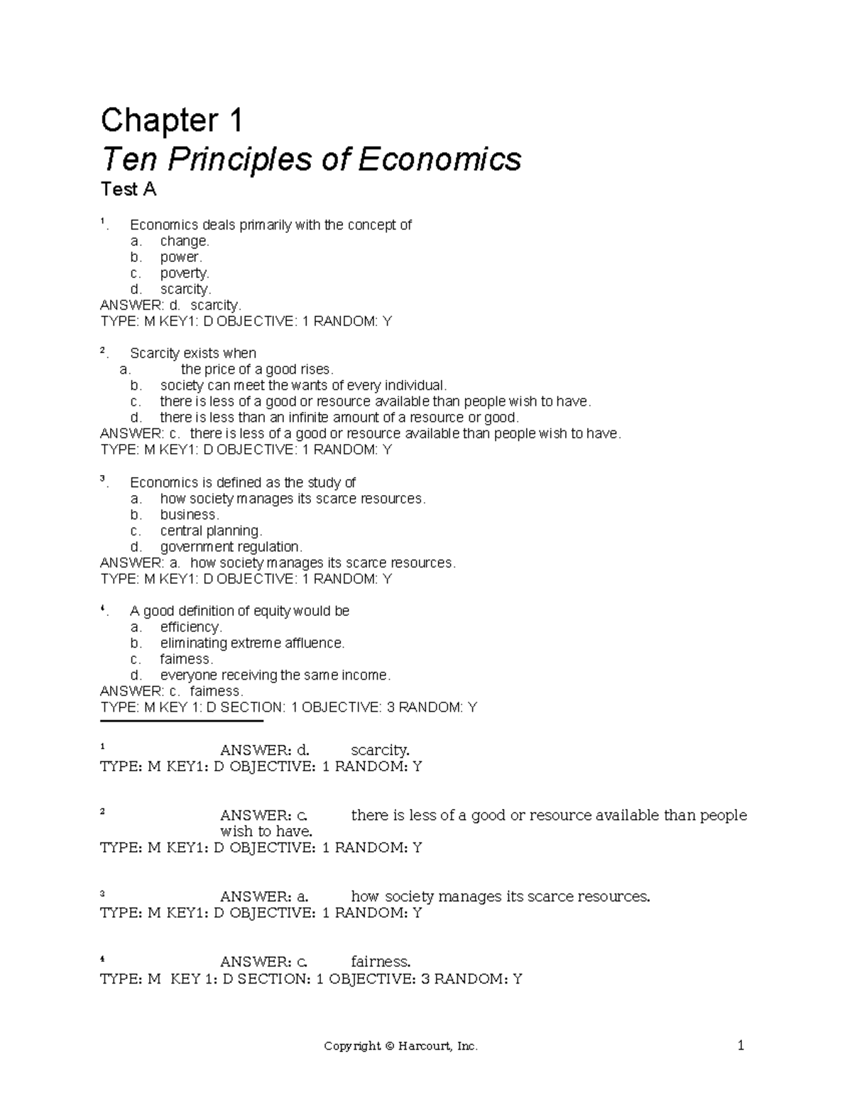 Chapter 01a - Ten Principles of Economics Test Questions - Studocu