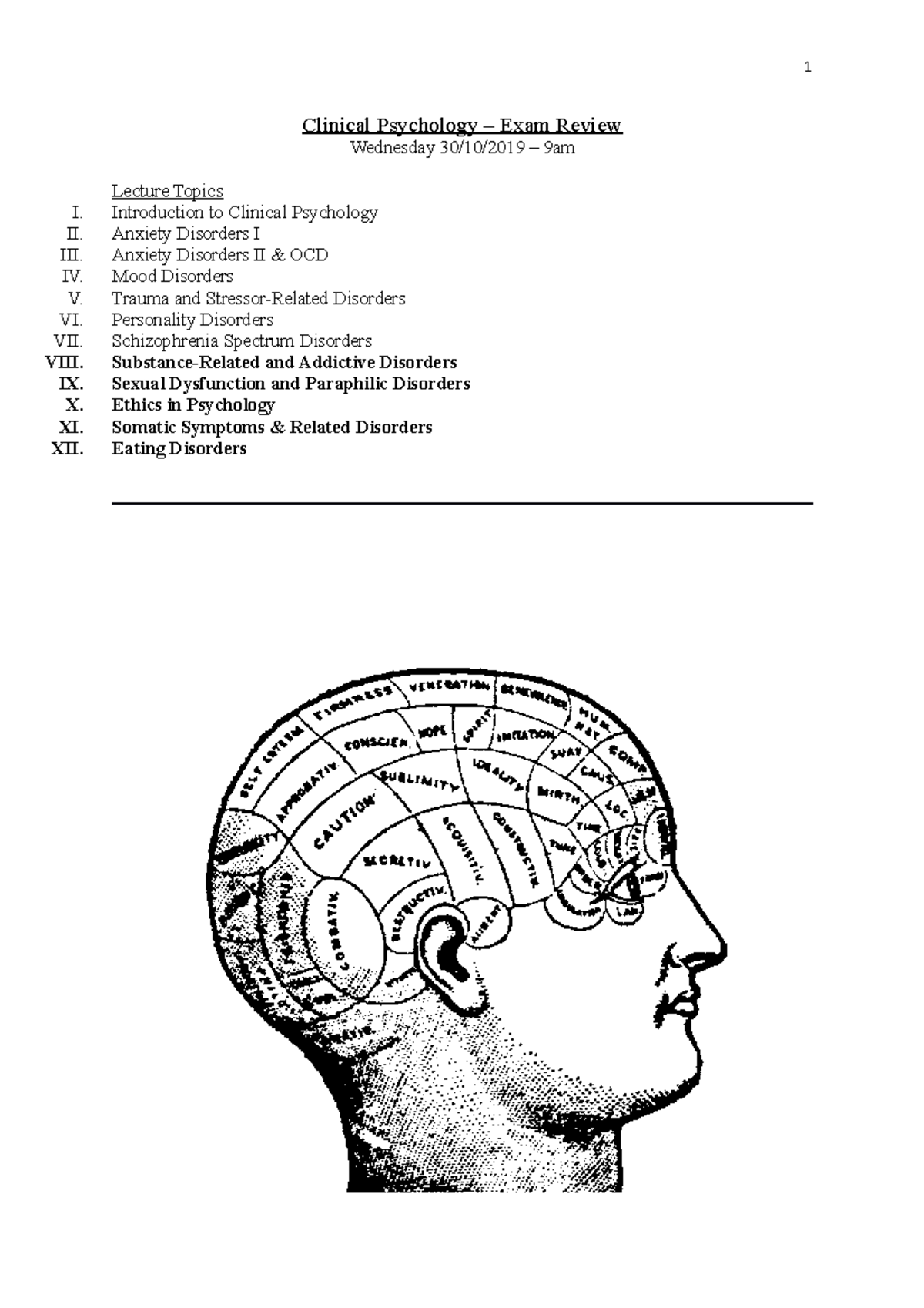 Clinical Psychology PSY401 Final Exam Review Notes - Studocu