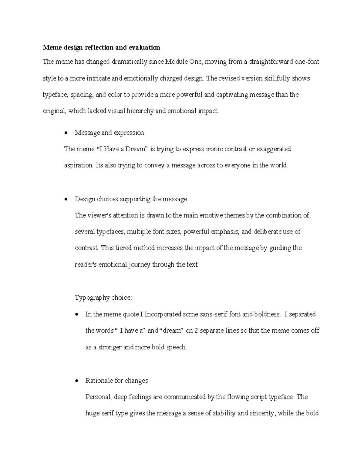 GRA 340 Module 8: Meme Design Reflection and Evaluation - Studocu