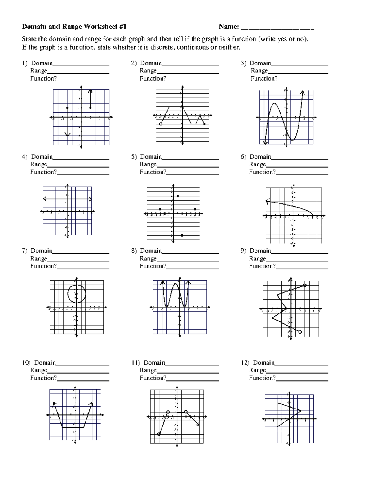 Domain and Range Analysis: Discrete vs Continuous Functions - Studocu