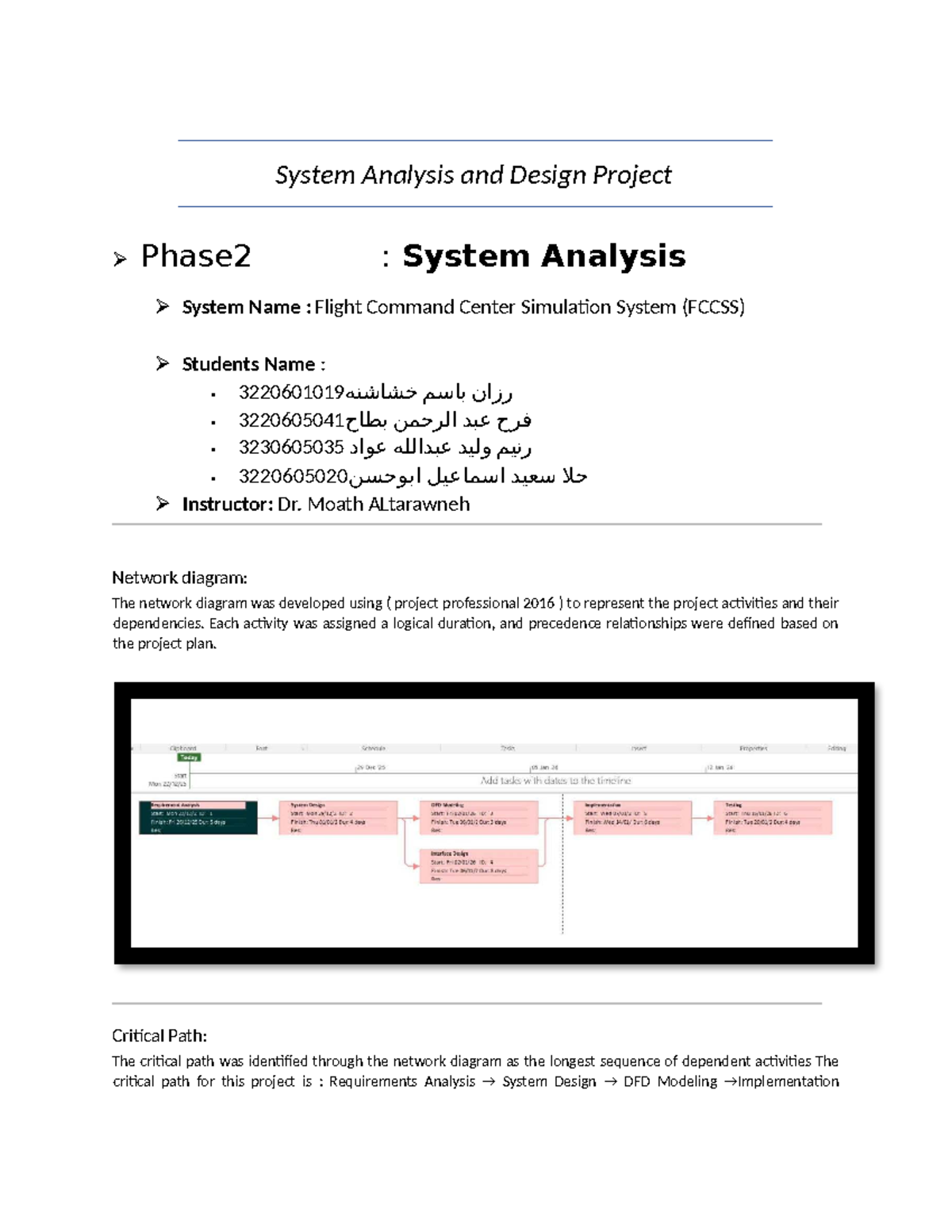 System Analysis and Design Project Phase 2: Flight Command Center ...