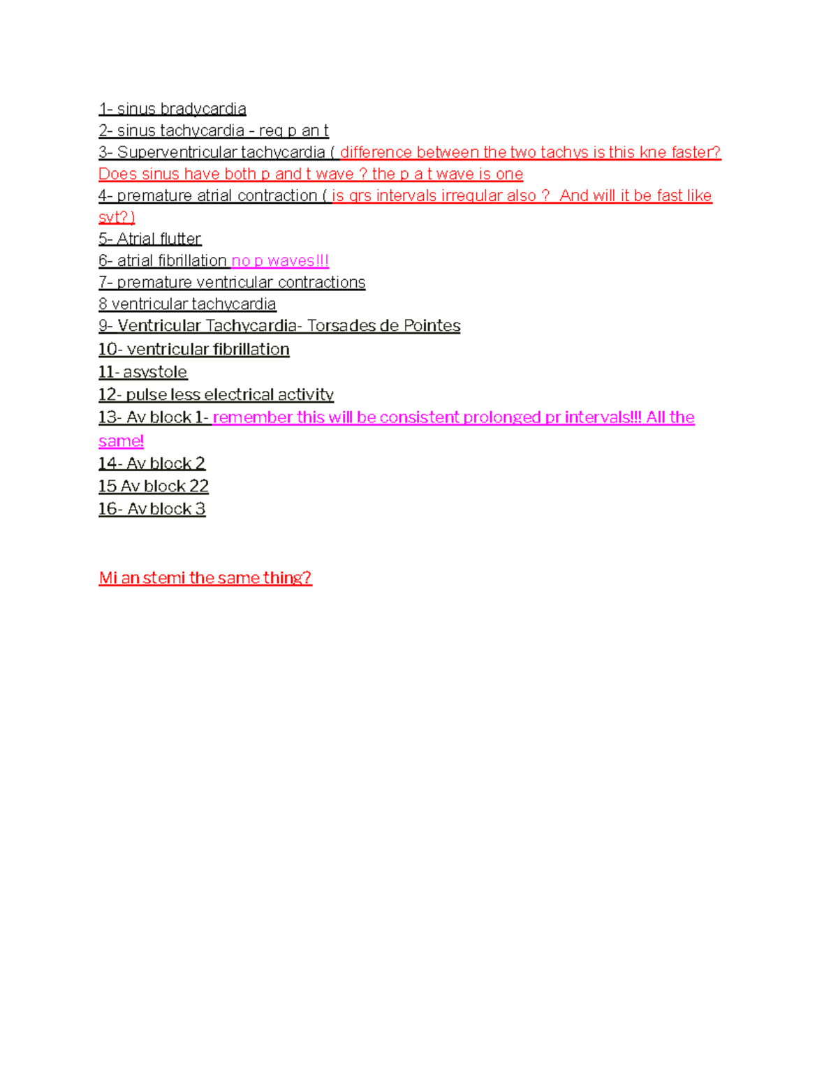 EKG - EKG prep - 1- sinus bradycardia 2- sinus tachycardia - reg p an t ...
