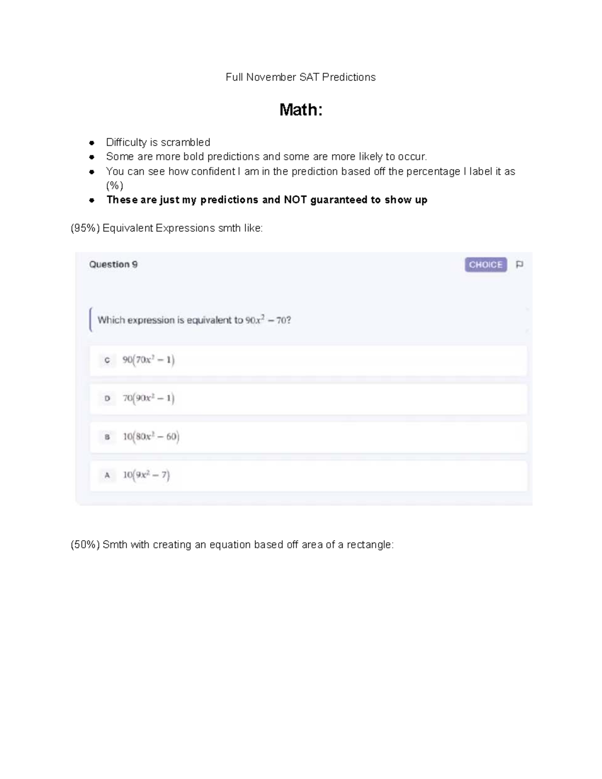 November SAT Predictions: Math Difficulty Insights and Key Concepts ...