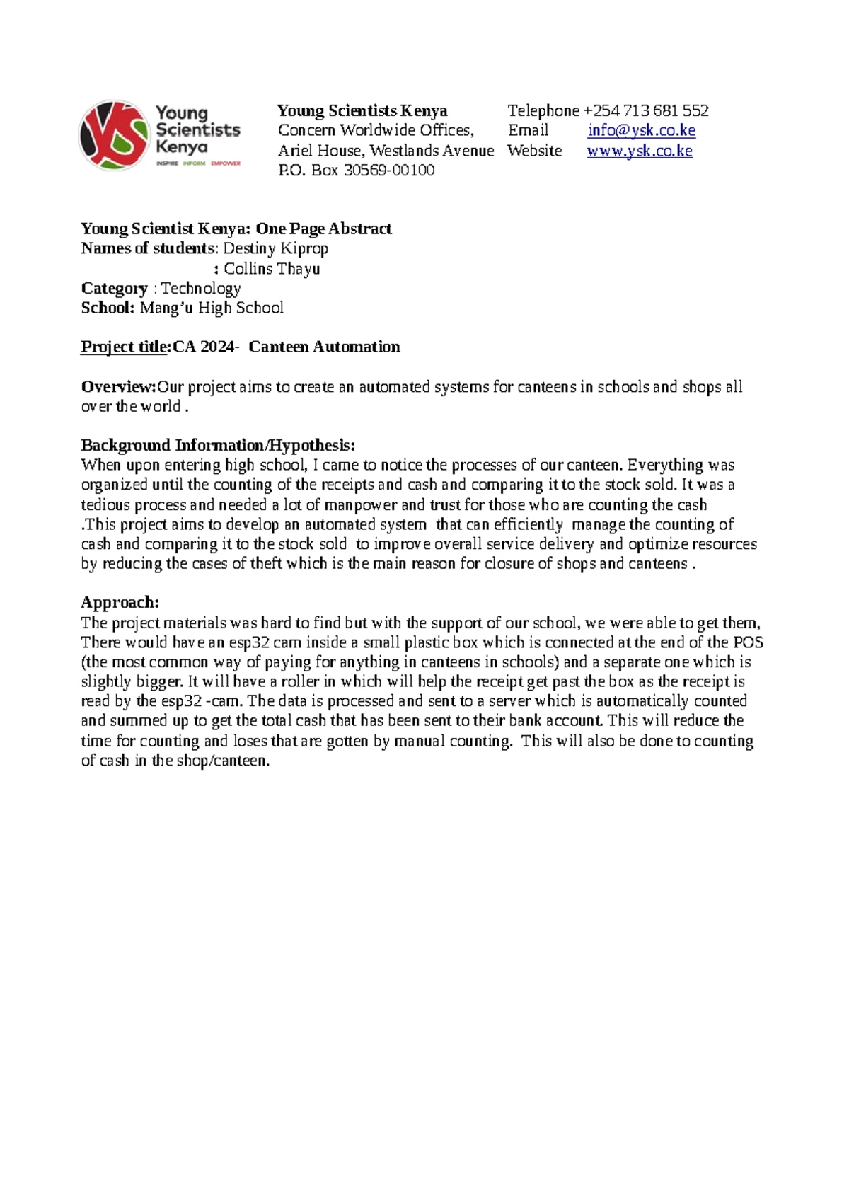 Kcseproject Manual - kcse project 2024 - THE KENYA NATIONAL ...