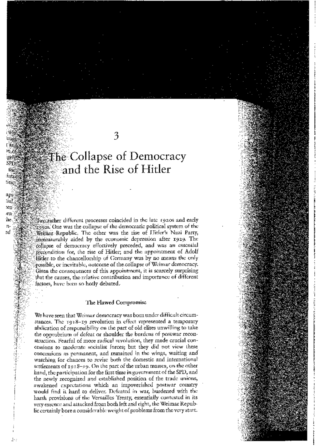 The Collapse of Weimar Democracy and the Rise of Hitler (HIST 301 ...