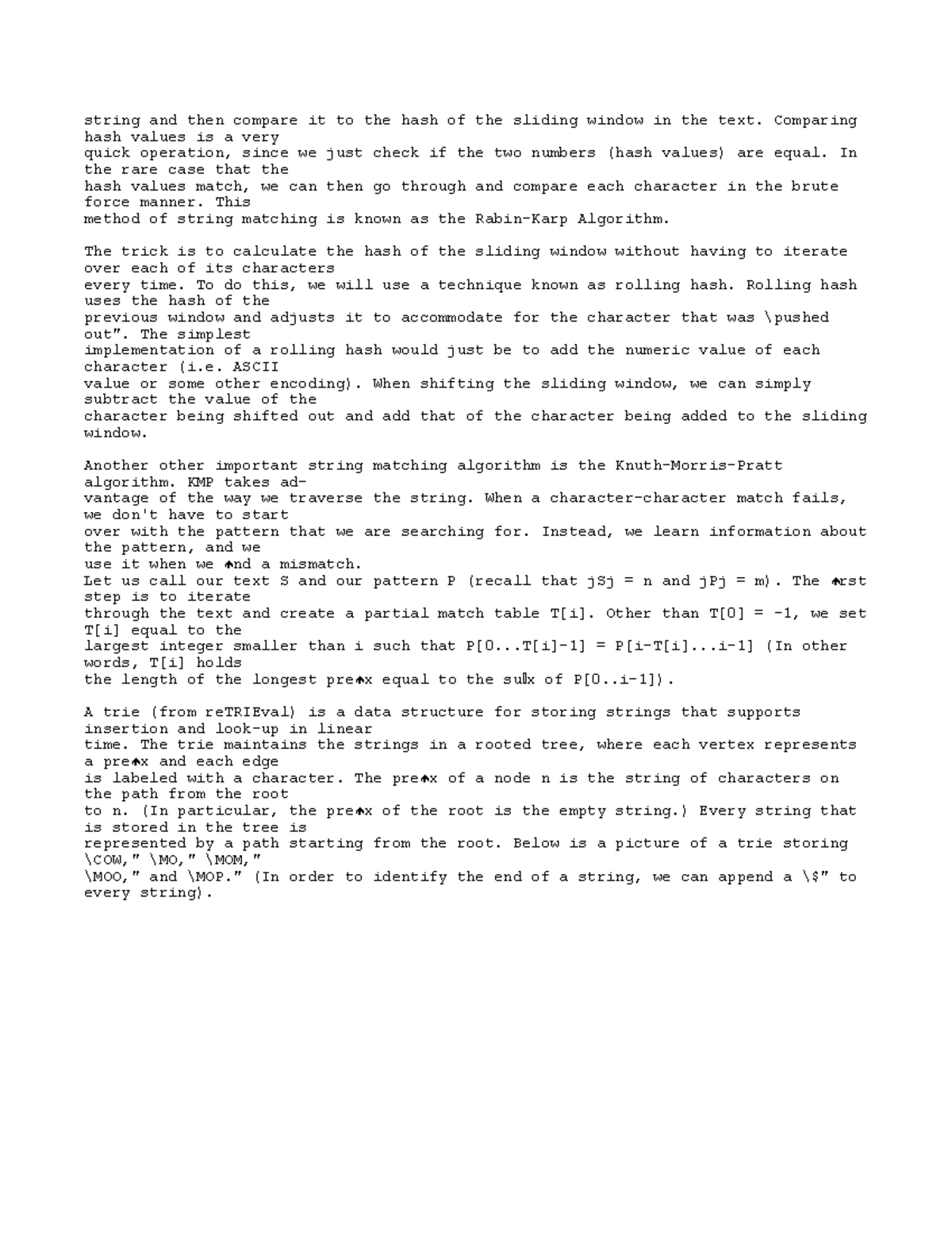 String Matching Algorithms: Rolling Hash & KMP - Class Notes 48 - Studocu