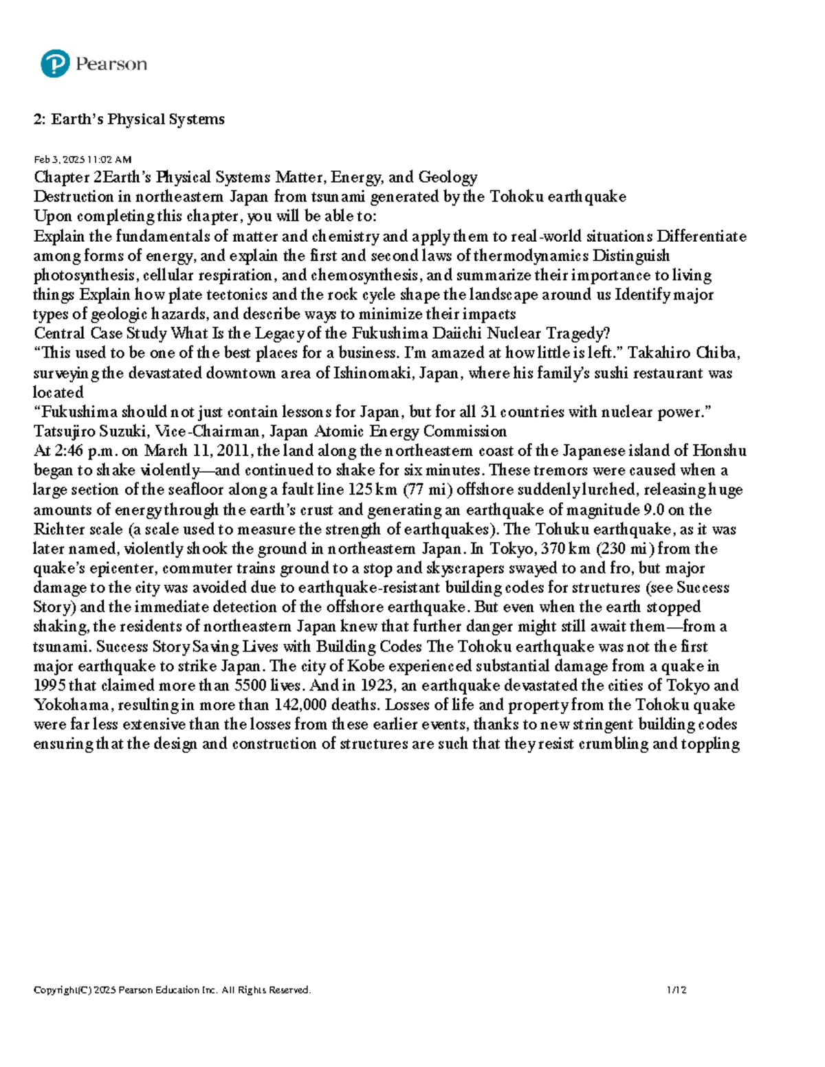 Earth’s Physical Systems: Matter, Energy, and Geology in ENVS 101 ...