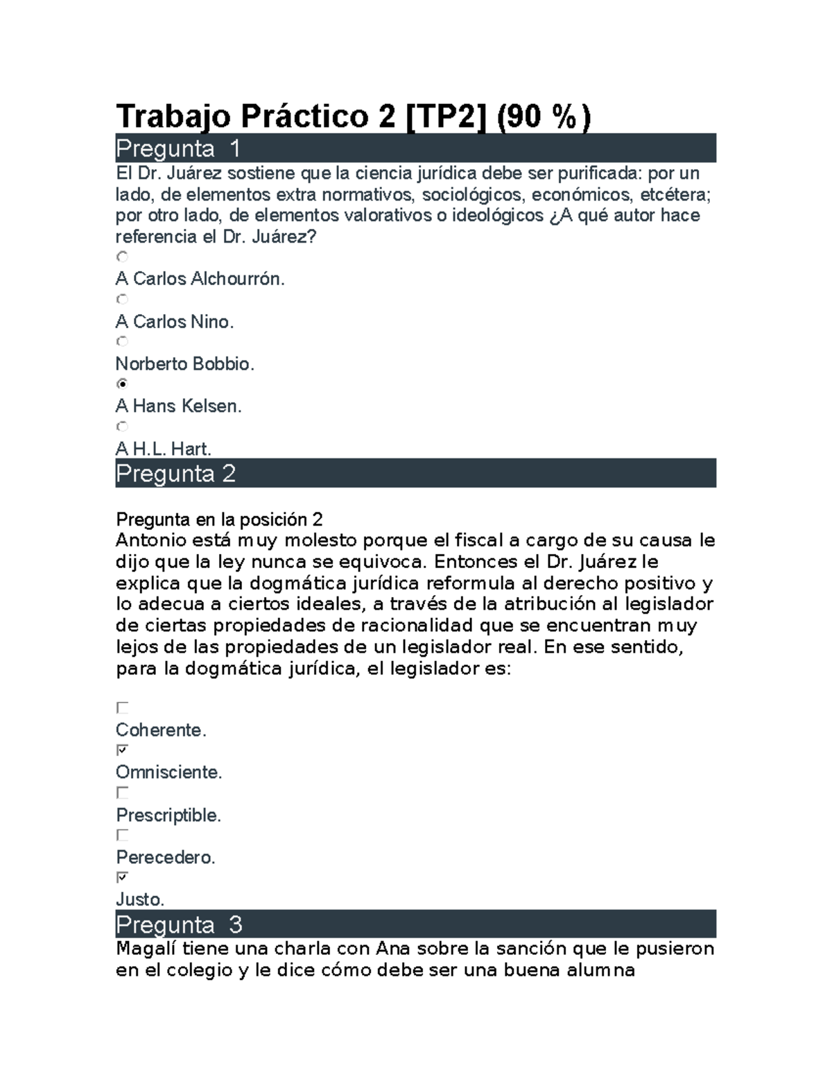 Trabajo Práctico 2 [TP2]: Preguntas y Respuestas sobre Introducción al Derecho - Studocu