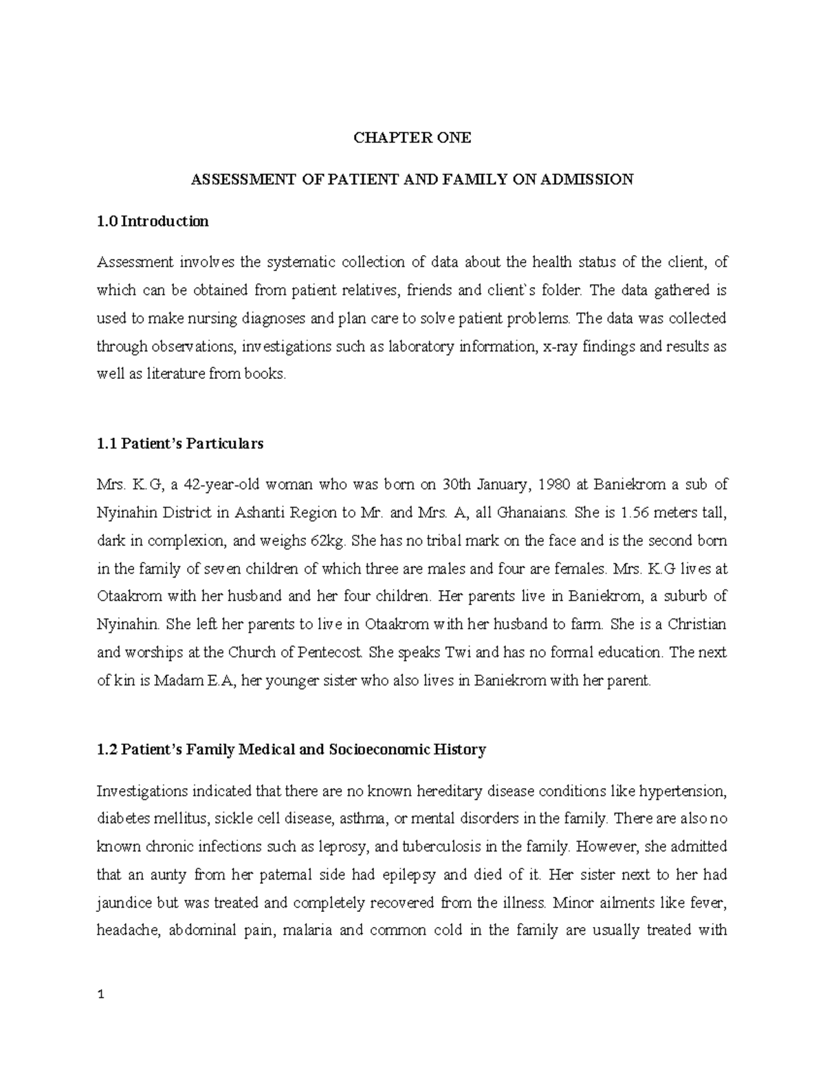 Chapter 1-5: Care Study Sample on Patient Assessment and Management ...