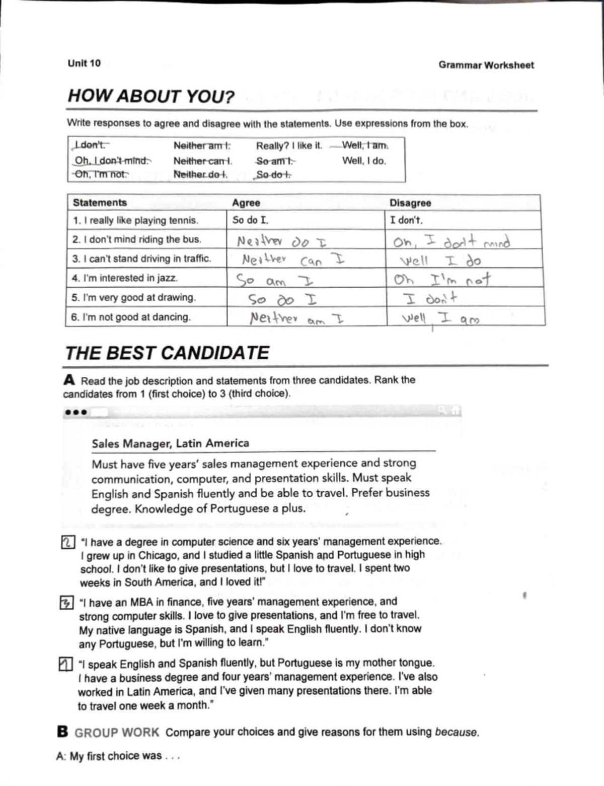 Grammar and Vocabulary - ingles - Studocu