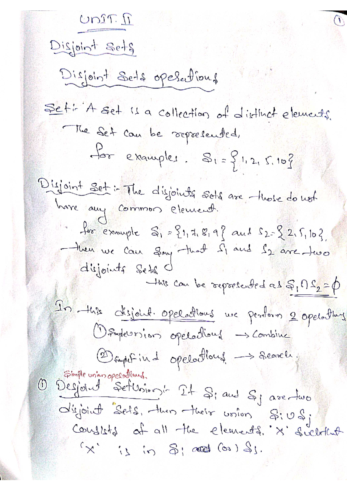 DAA UNIT 2 - Disjoint Sets and Backtracking Algorithms Notes - Studocu