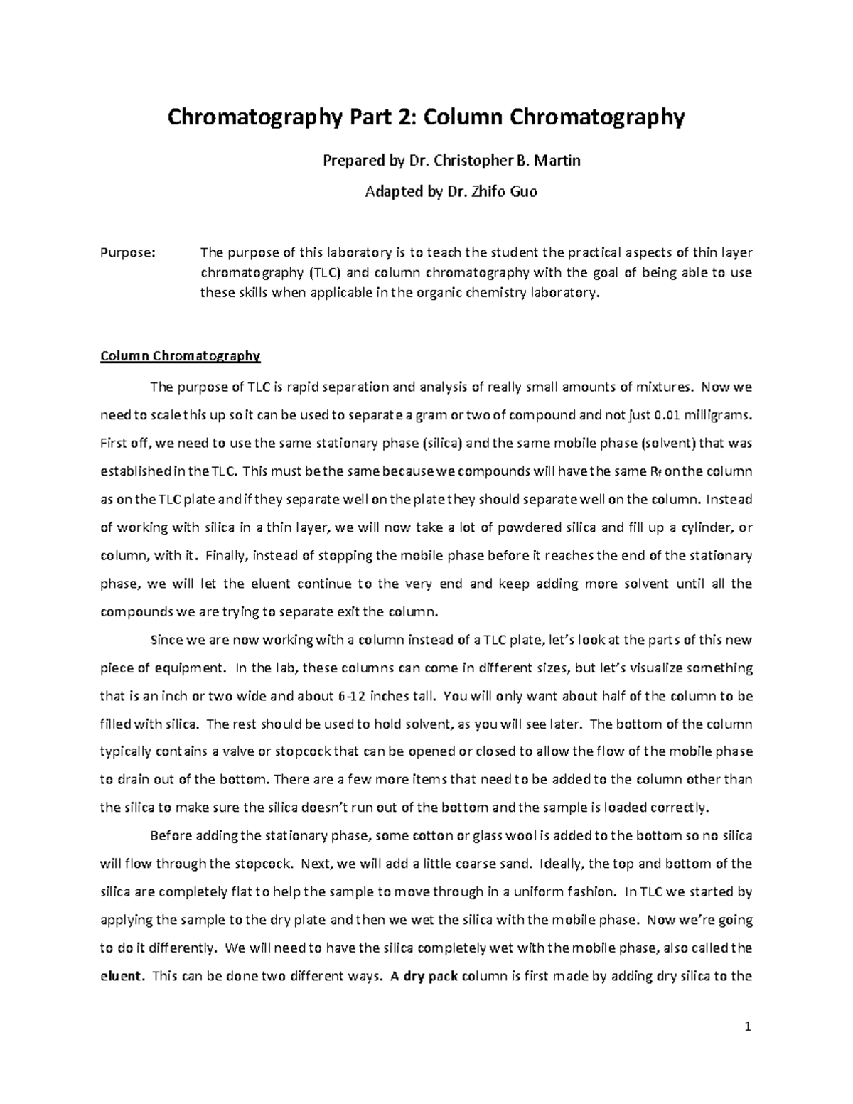 Column Chromatography Lab Experiment Overview for Organic Chemistry ...