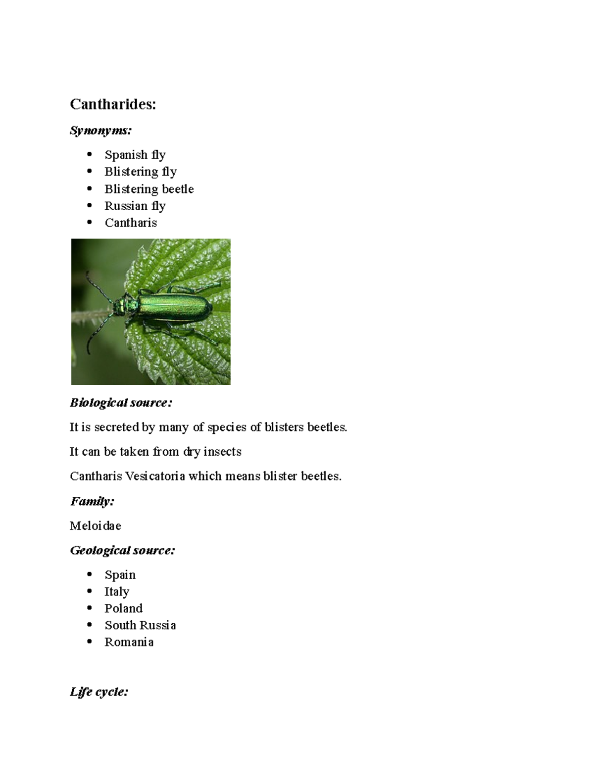 Cantharides: A Comprehensive Lecture on Blister Beetles and Their ...
