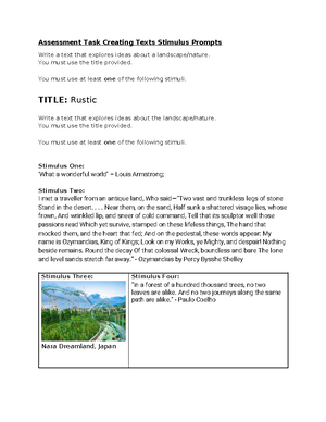 Section B Practice Exam Stimulus - Practice Exam Stimulus Write a text ...