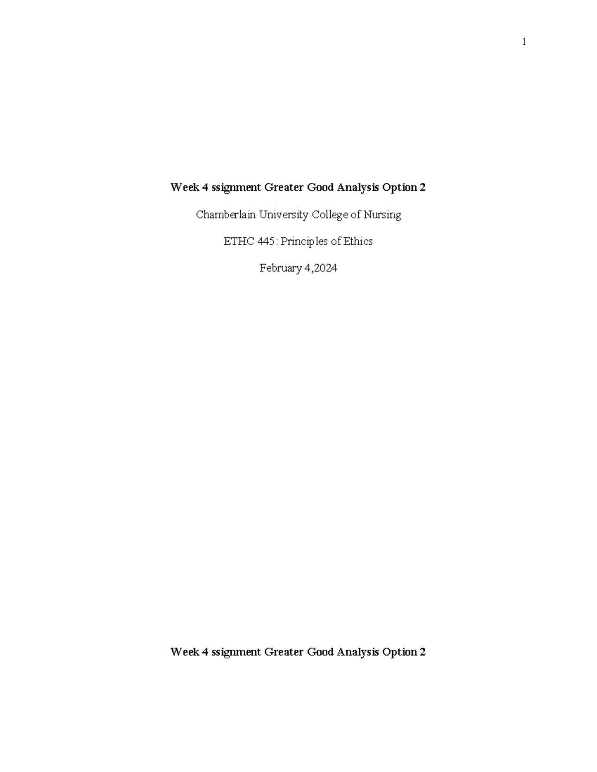 ETHC 445: Week 4 Greater Good Analysis on Facial Recognition Technology - Studocu