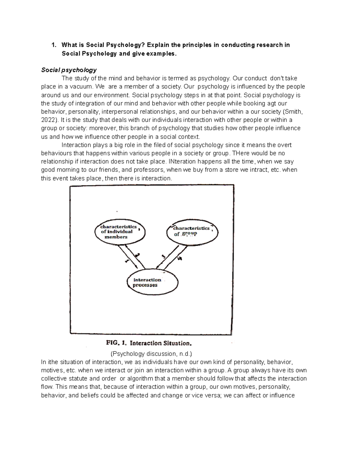 Midterm Capstone in social psychology - What is Social Psychology ...