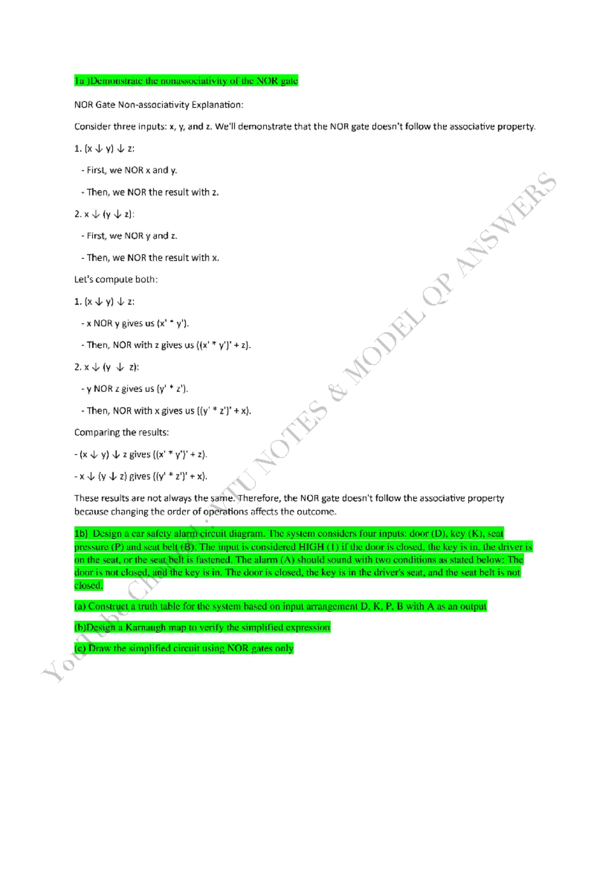 VTU BCS302 Model Question Paper with Solutions for DD & CO - Studocu