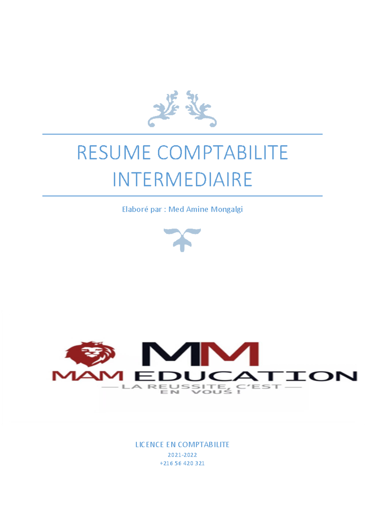 Résumé comptabilité intermediaire 2021-2022 - RESUME COMPTABILITE ...