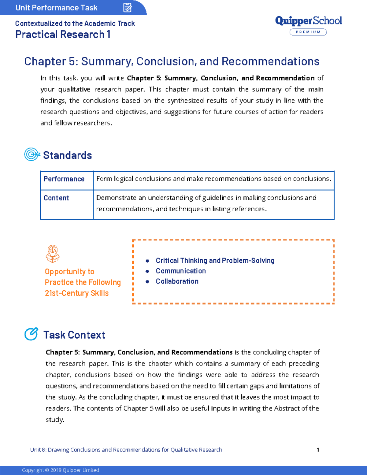 PR1: Chapter 5 Summary, Conclusion & Recommendations for Qualitative ...