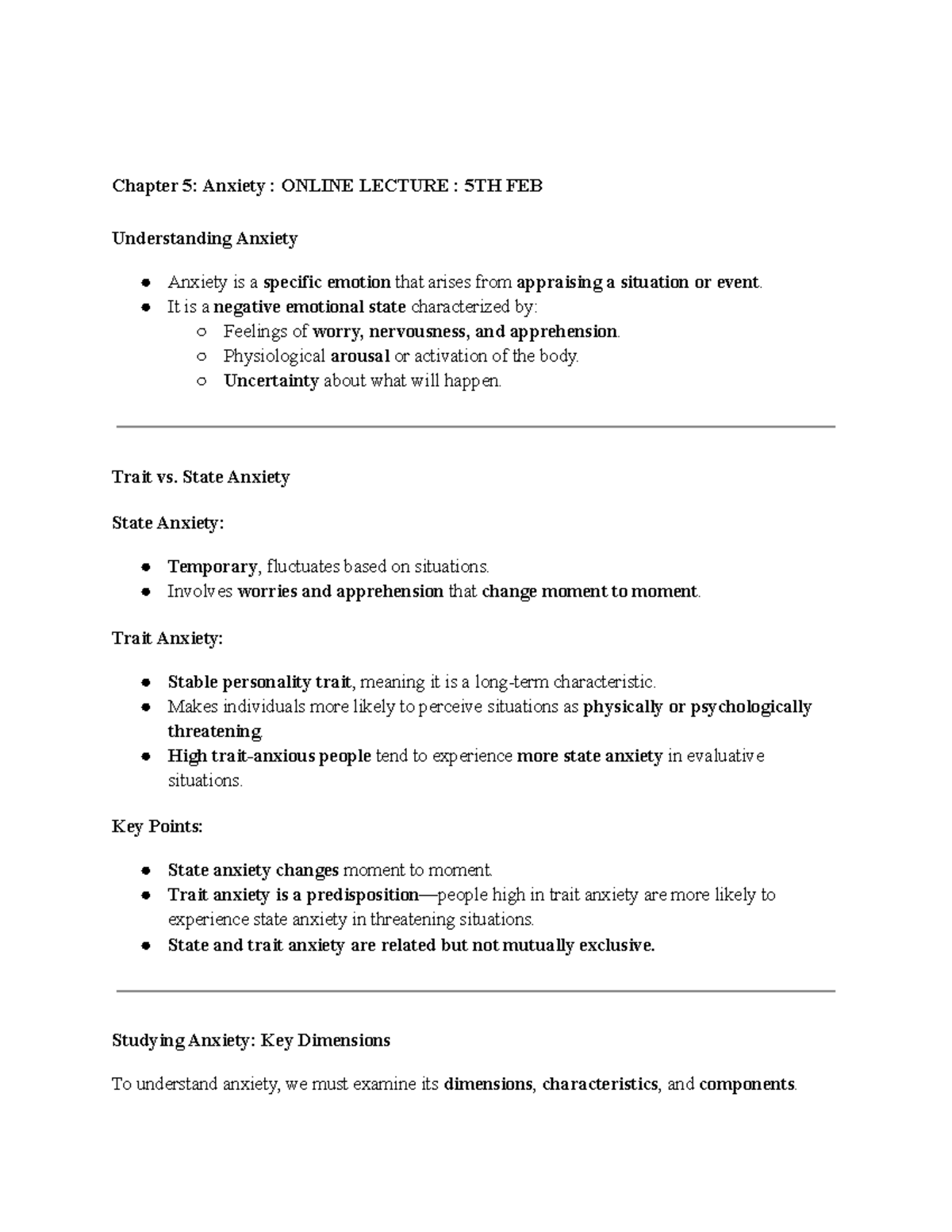 Psych 317: Chapter 5 - Understanding Anxiety in Sports - Studocu