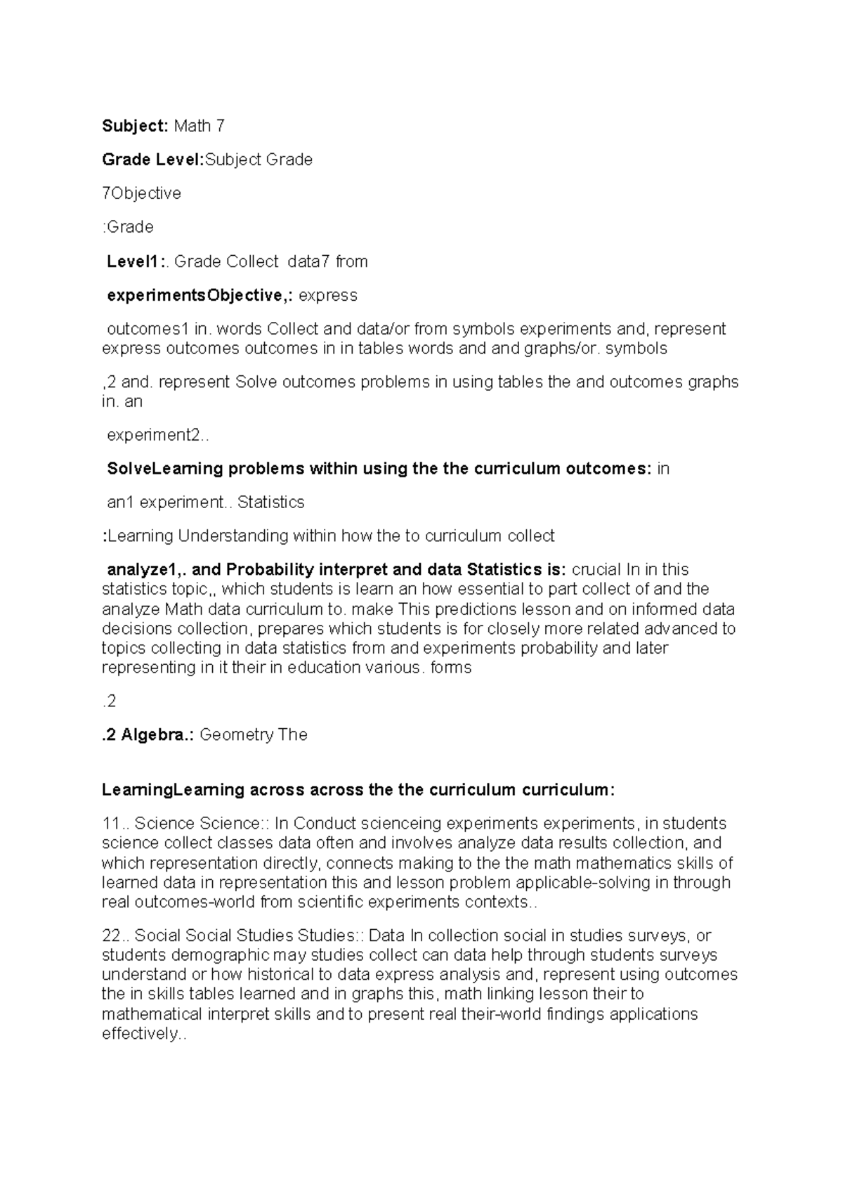 lesson plan in math - Subject: Math 7 Grade Level:Subject Grade ...