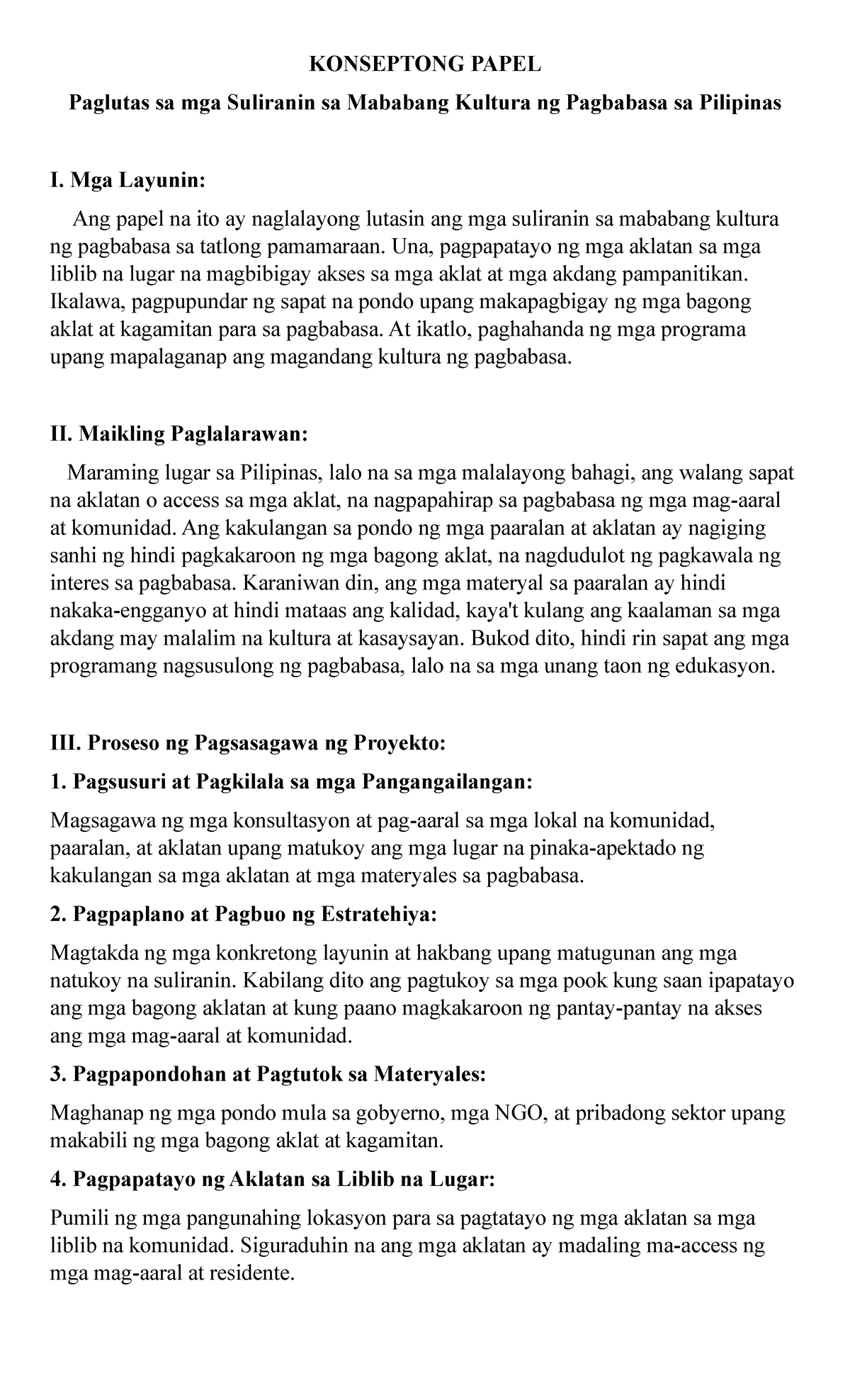 Konseptong Papel G3 - Guide for Concept Paper Reporting - KONSEPTONG ...