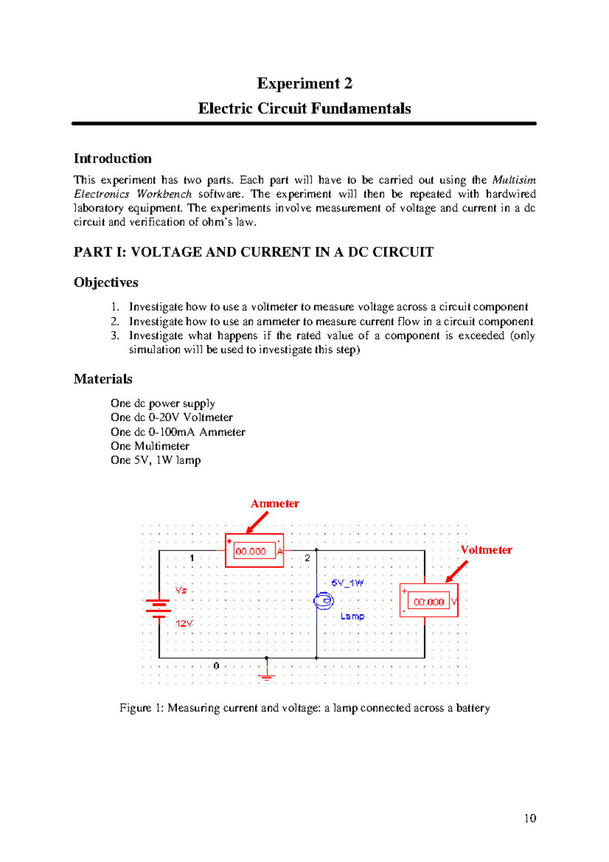 EE251 Experiment 02: Exploring DC Circuits & Ohm's Law Verification ...