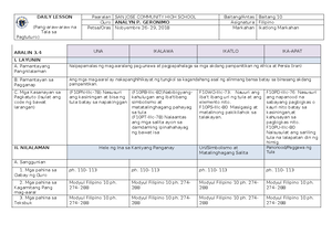 DLL-2 - Lesson Daily Log - DAILY LESSON LOG (Pang-araw-araw na Tala sa ...