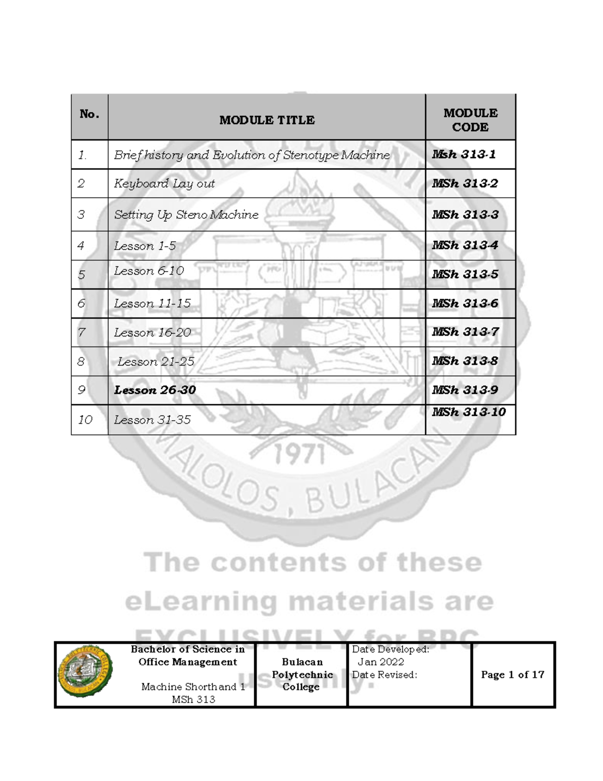 Machine Shorthand MSh 313 Lessons 26-30 Overview and Exercises - Studocu