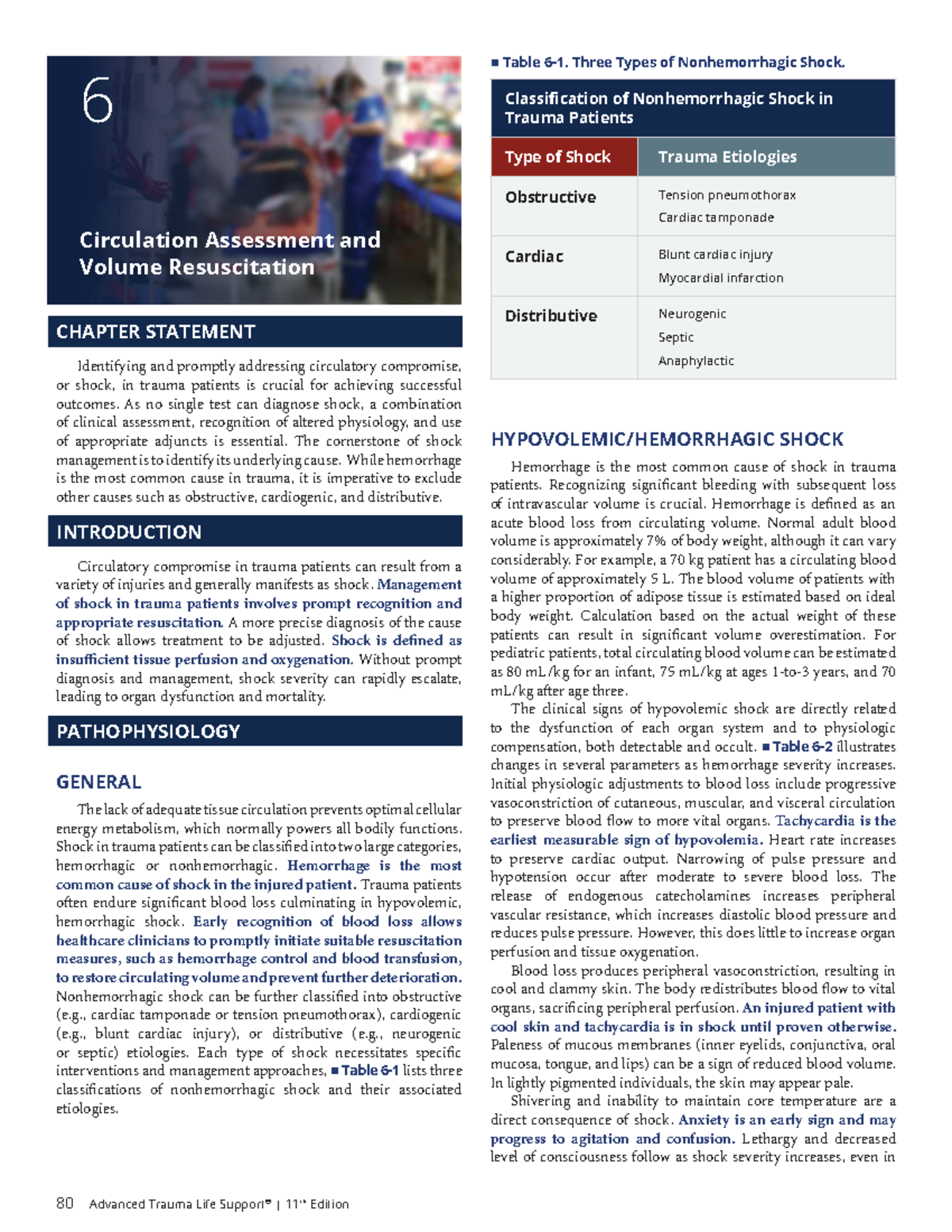 ATLS 6: Circulation Assessment and Volume Resuscitation in Trauma - Studocu