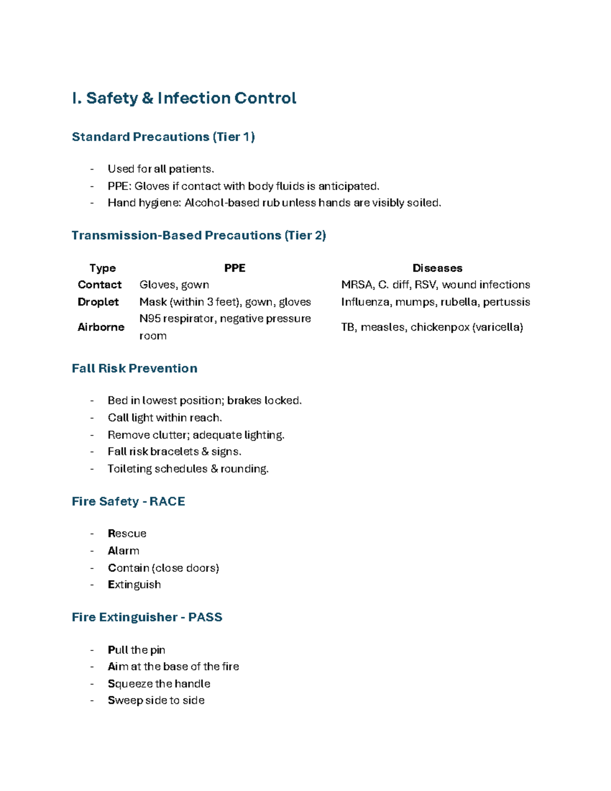 Fundamentals ATI Study Guide: Infection Control, Vital Signs & Care ...